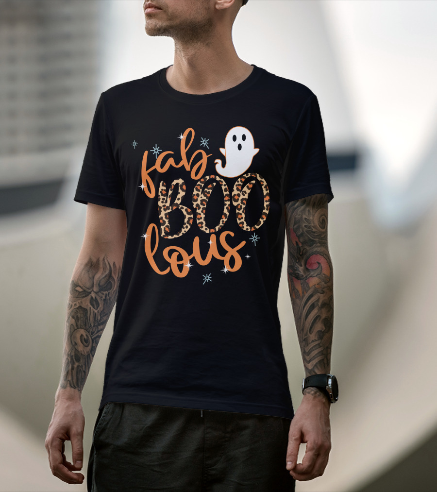 Faboolous Leopard Print Halloween Ghost T-Shirt