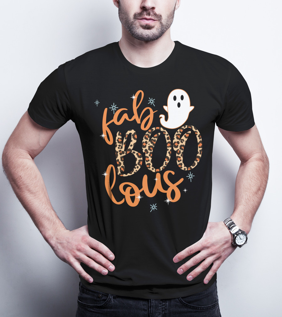 Faboolous Leopard Print Halloween Ghost T-Shirt