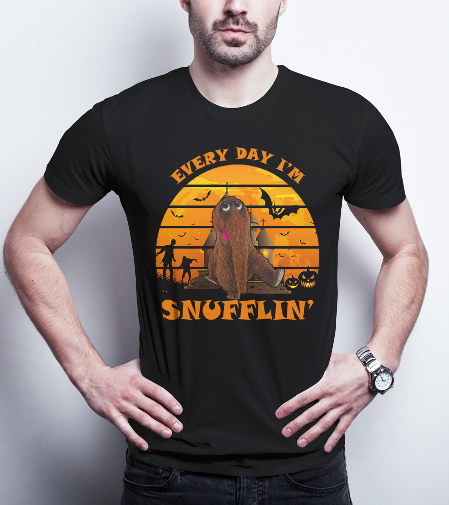 EVERY DAY I'M SNUFFLIN' HALLOWEEN ORANGE BATS PUMPKINS CHURCH T-Shirt