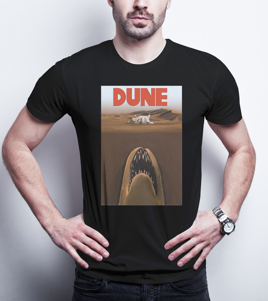 Dune Sandworm Layered Desert Scene T-Shirt