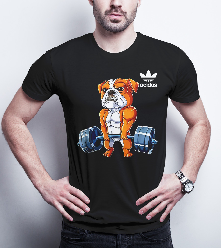 English Bulldog Funny Weightlifting Deadlift Fitness Gym Men T-Shirt