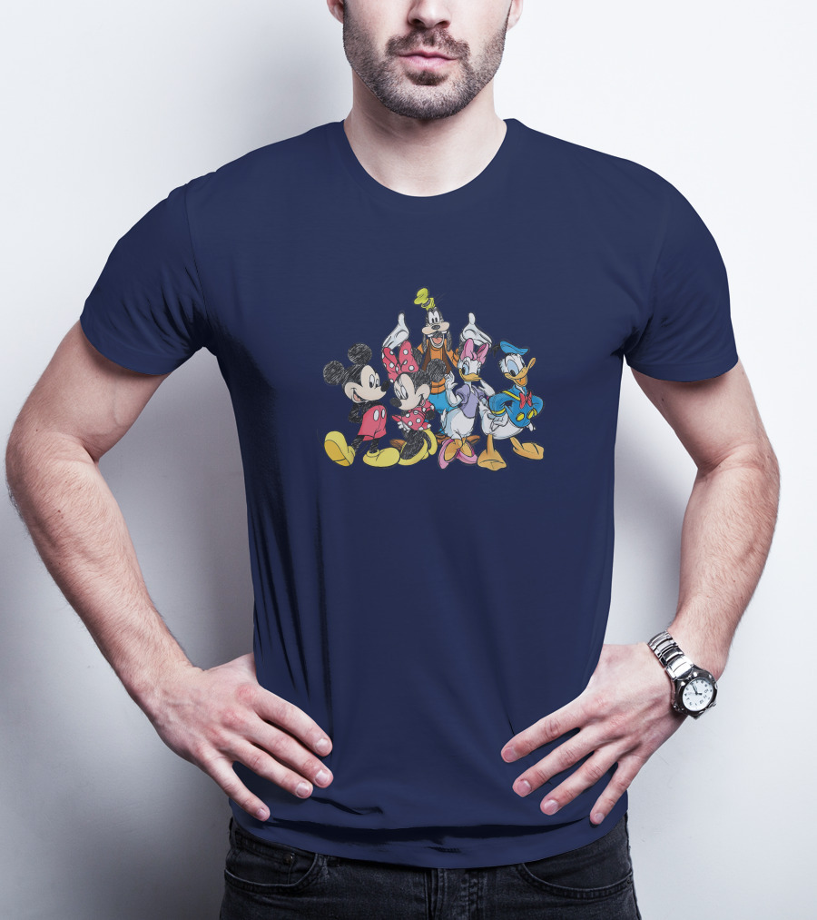 Mickey Mouse Minnie Goofy Pluto Donald Duck Disney Friends T-Shirt