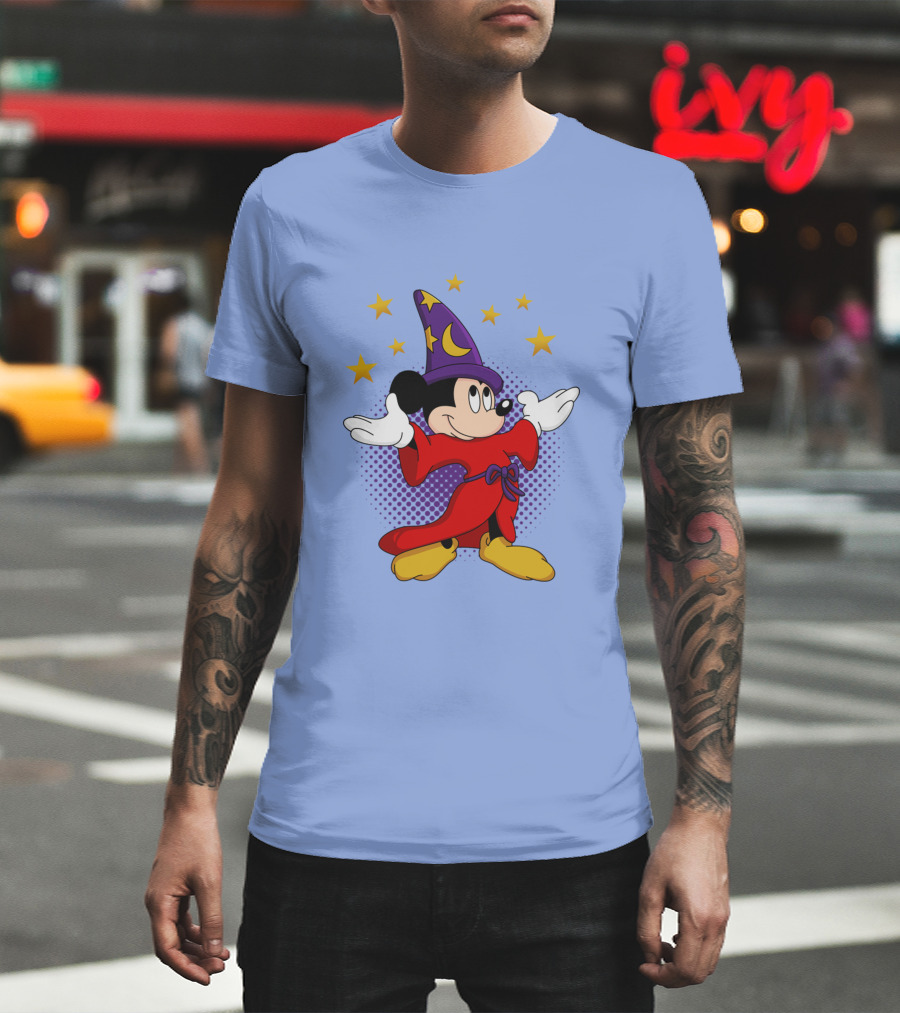 Mickey Mouse Wizard Sorcerer's Apprentice Magic Stars T-Shirt