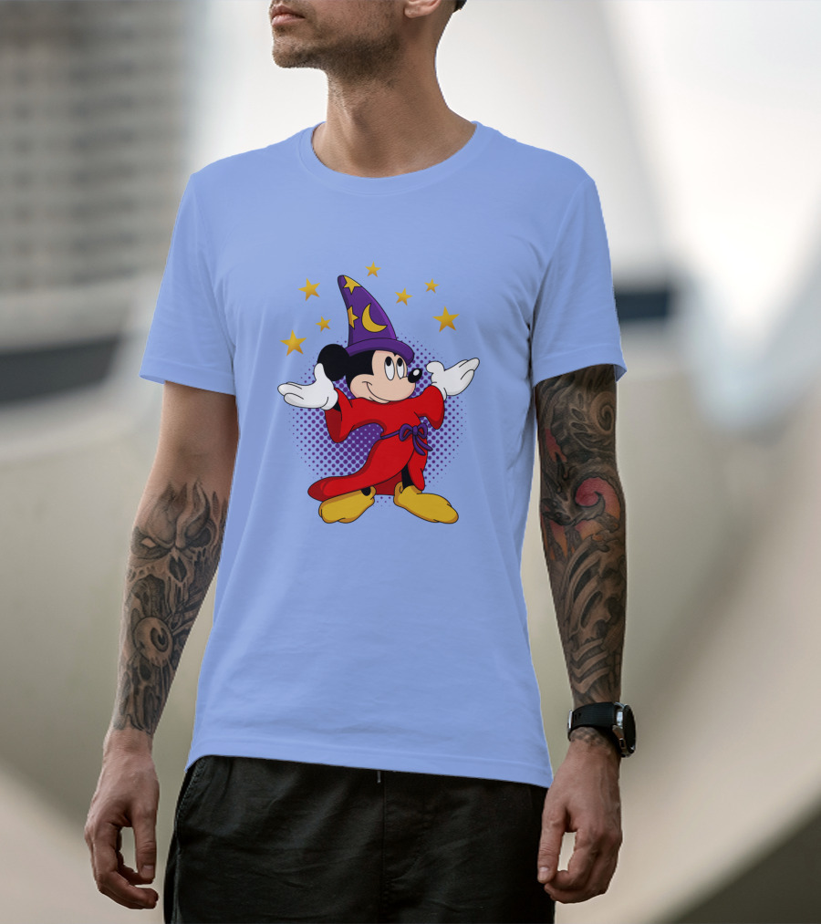Mickey Mouse Wizard Sorcerer's Apprentice Magic Stars T-Shirt