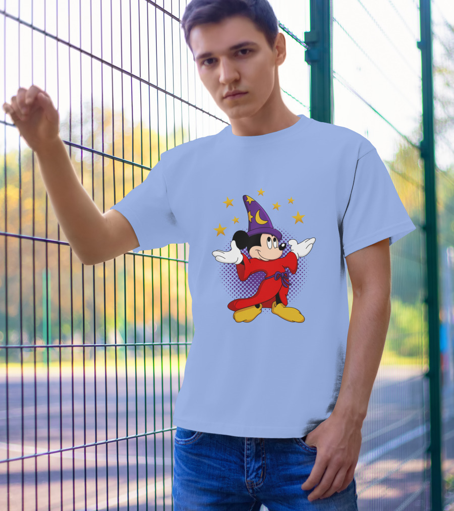 Mickey Mouse Wizard Sorcerer's Apprentice Magic Stars T-Shirt