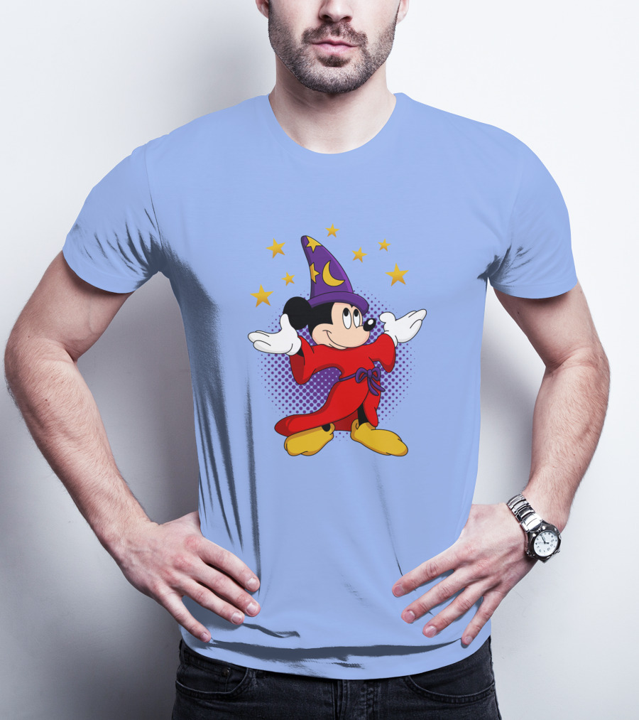 Mickey Mouse Wizard Sorcerer's Apprentice Magic Stars T-Shirt