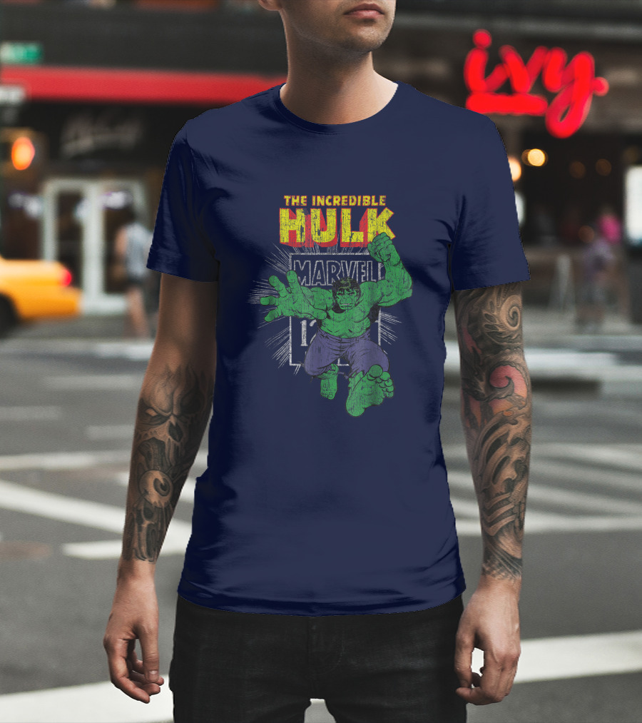 The Incredible Hulk Marvel Retro Comic Book Stamp T-Shirt