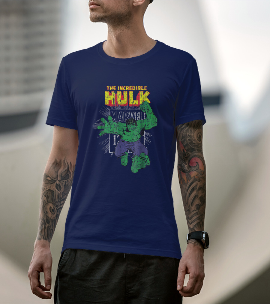 The Incredible Hulk Marvel Retro Comic Book Stamp T-Shirt