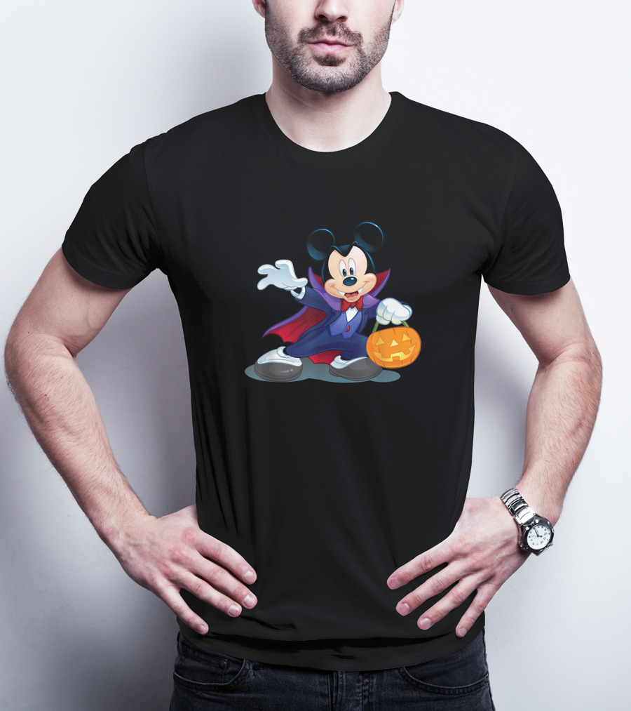 Disney Halloween Mickey Mouse Vampire Pumpkin T-Shirt