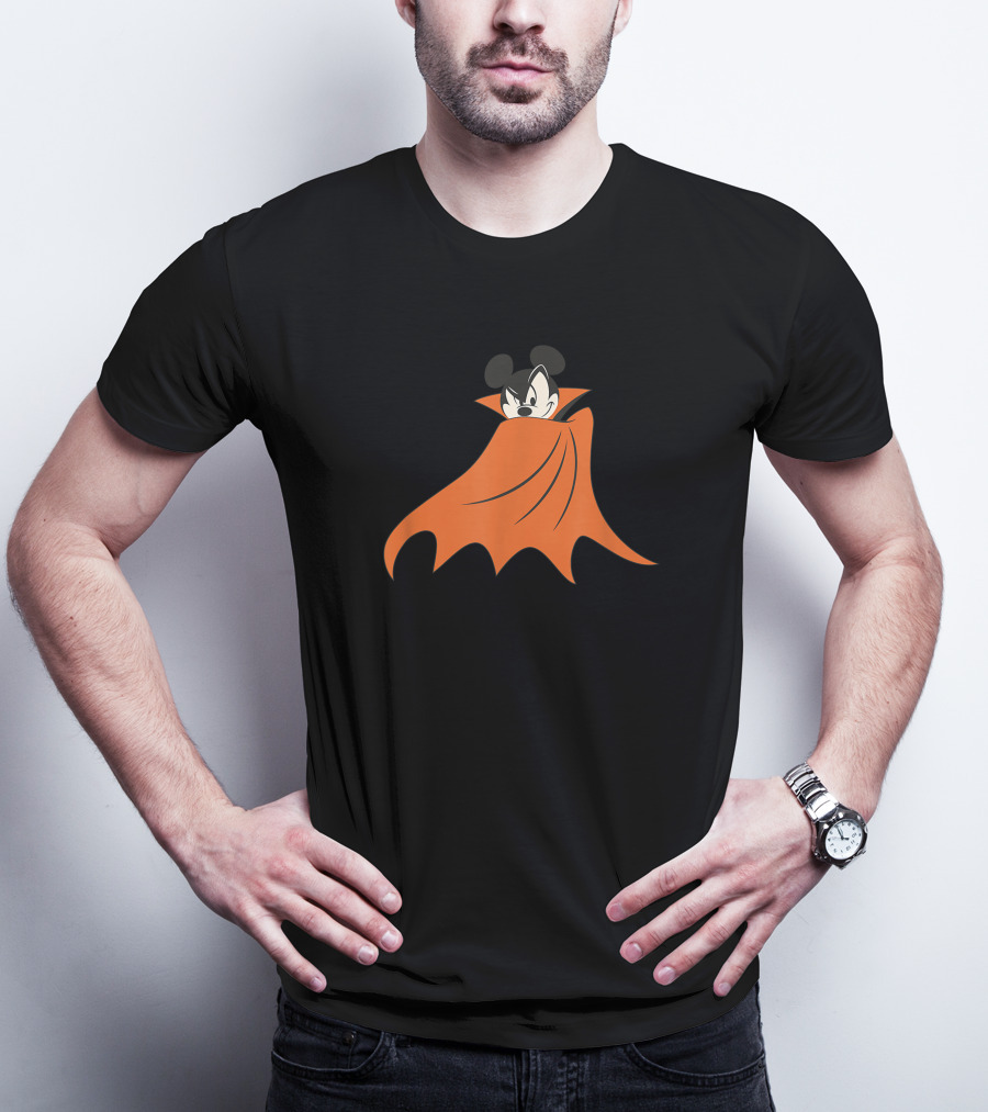 Disney Halloween Mickey Mouse Vampire Cape Smirk T-Shirt