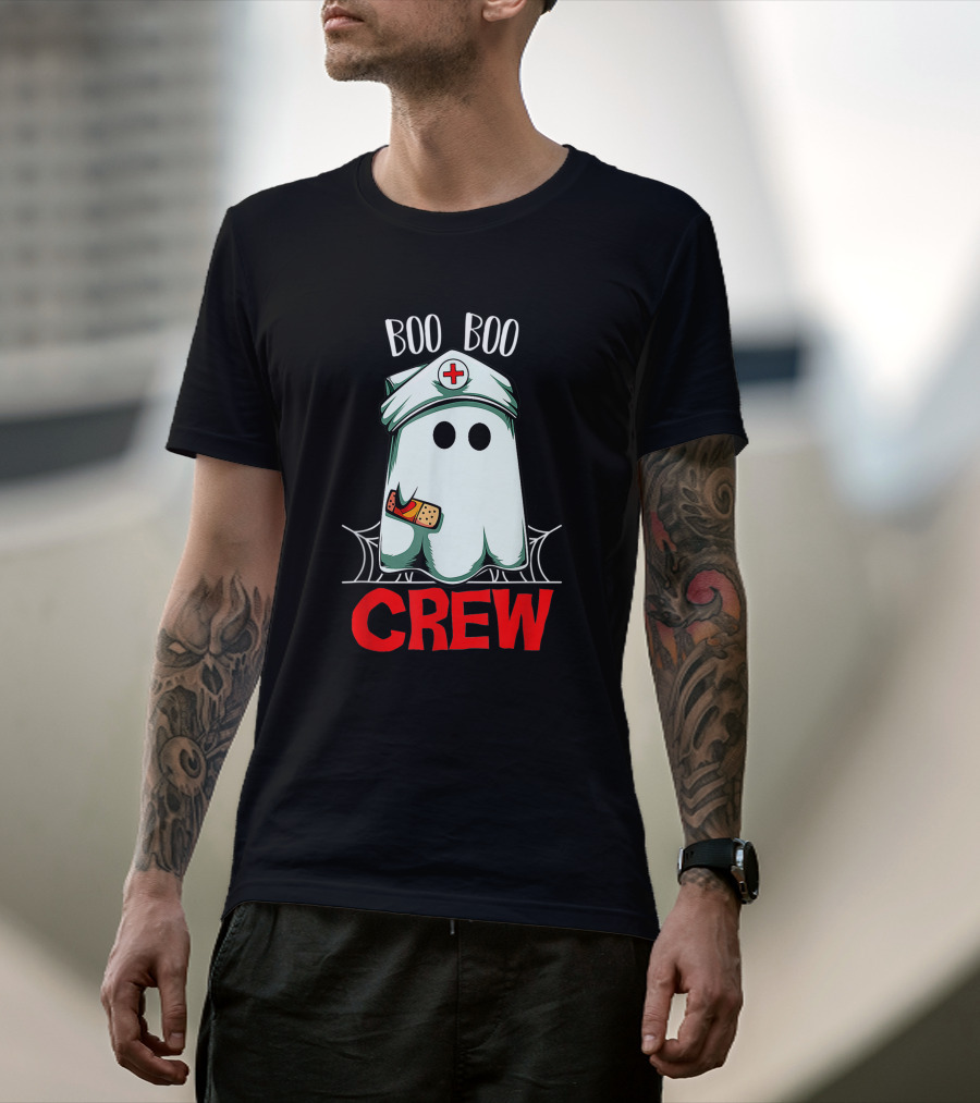 Boo Boo Halloween Crew Nurse Ghost Funny Scary T-Shirt