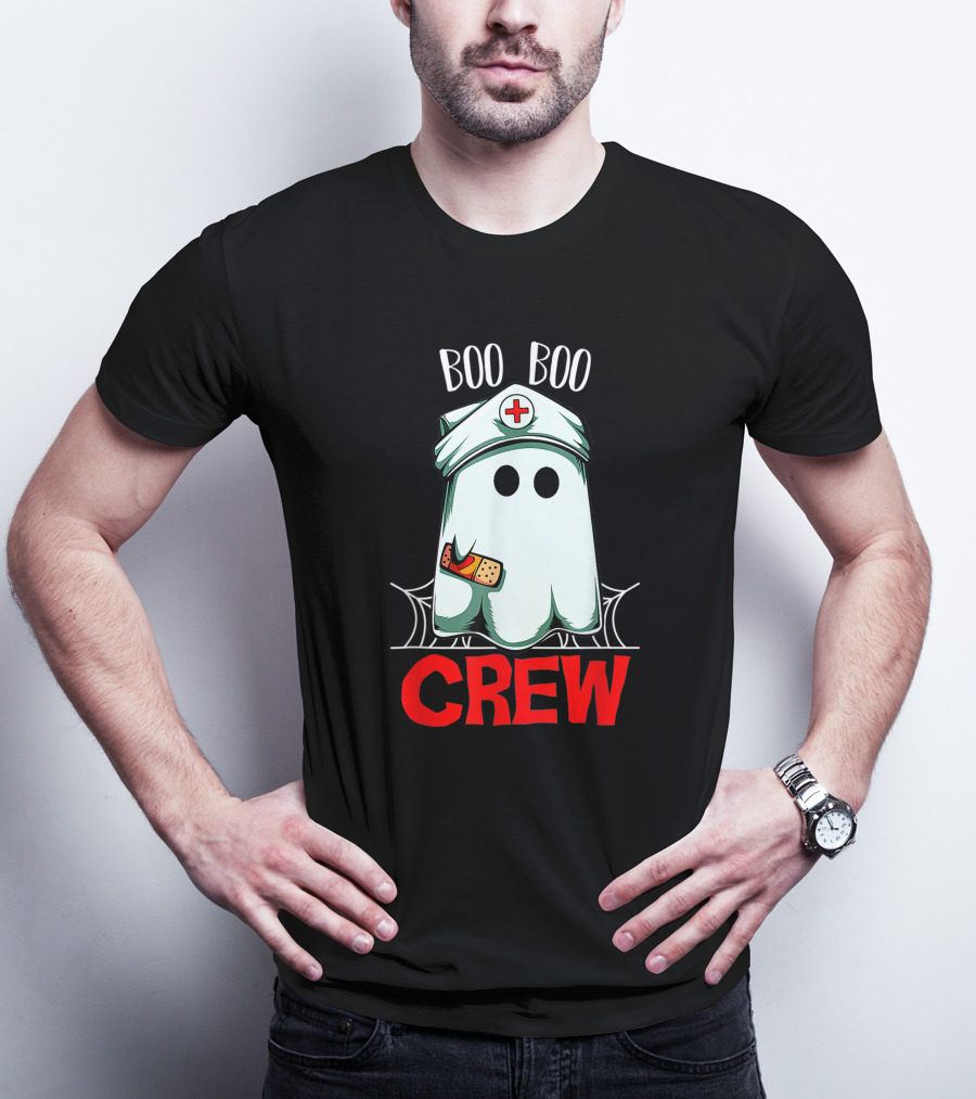 Boo Boo Halloween Crew Nurse Ghost Funny Scary T-Shirt