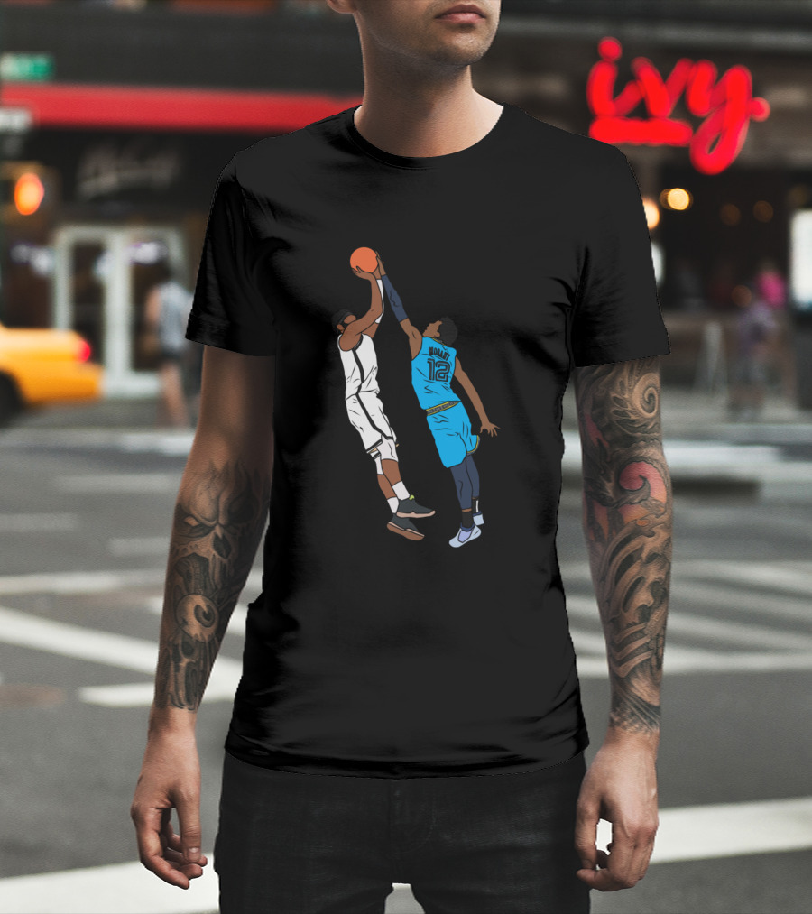 Ja Morant Blocks Kyrie Game Winner Basketball Moment T-Shirt