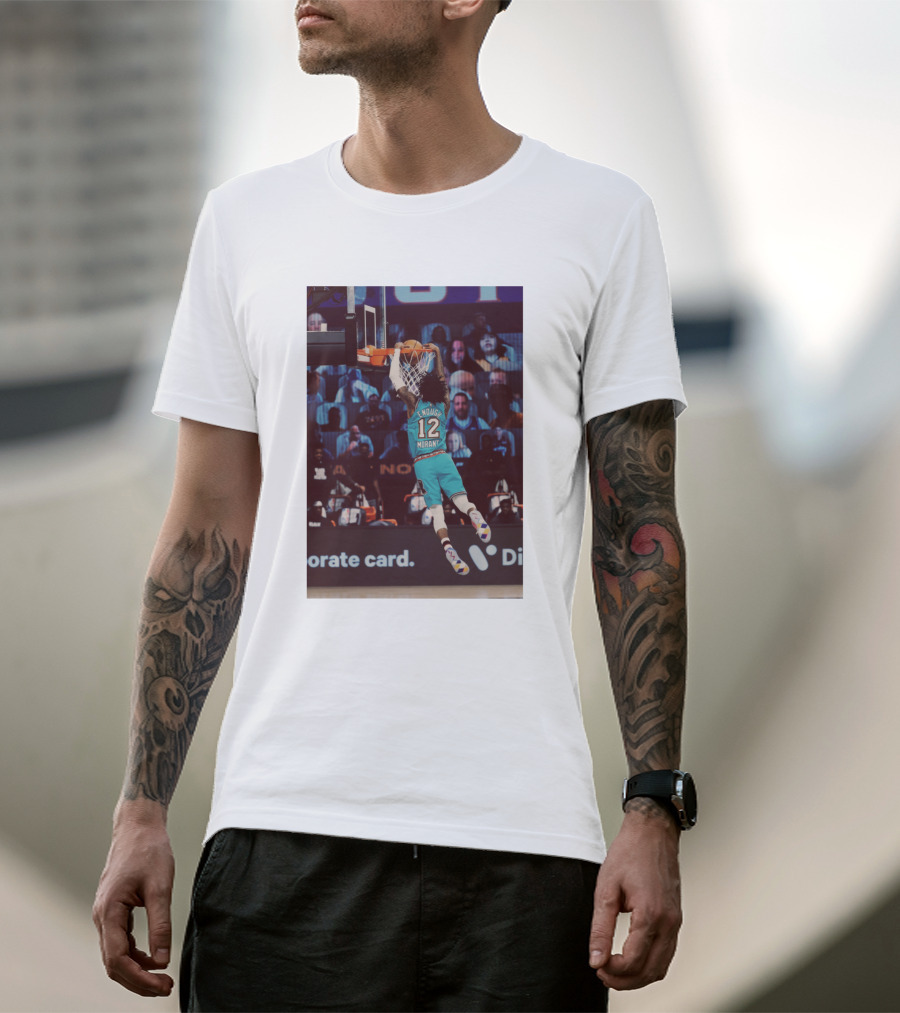 Funny Slamdunk Morant Number 12 Basketball Dunking Scene T-Shirt