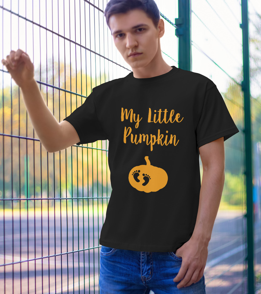 My Little Pumpkin Baby Footprints T-Shirt