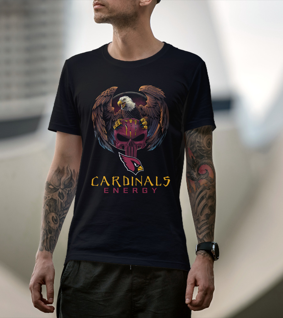 Cardinals Energy Arizona Skull Logo Eagle Helmet T-Shirt