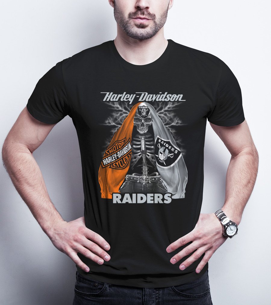 Harley Davidson Raiders Skeleton Hd0903 Las Vegas Raiders T-Shirt