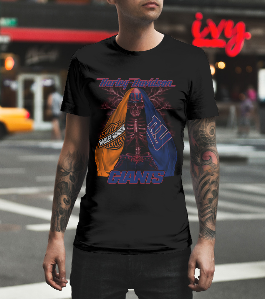 Harley Davidson New York Giants Motorcycles Hd0903 T-Shirt