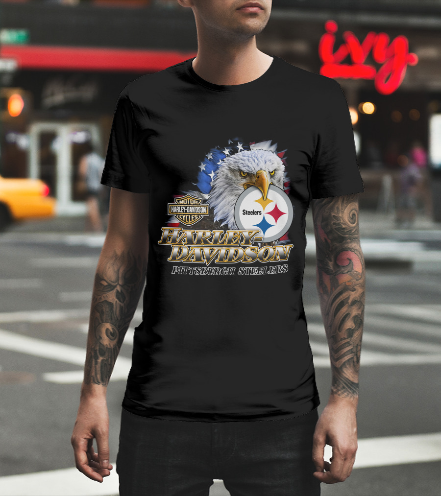 Harley Davidson Pittsburgh Steelers American Eagle T-Shirt