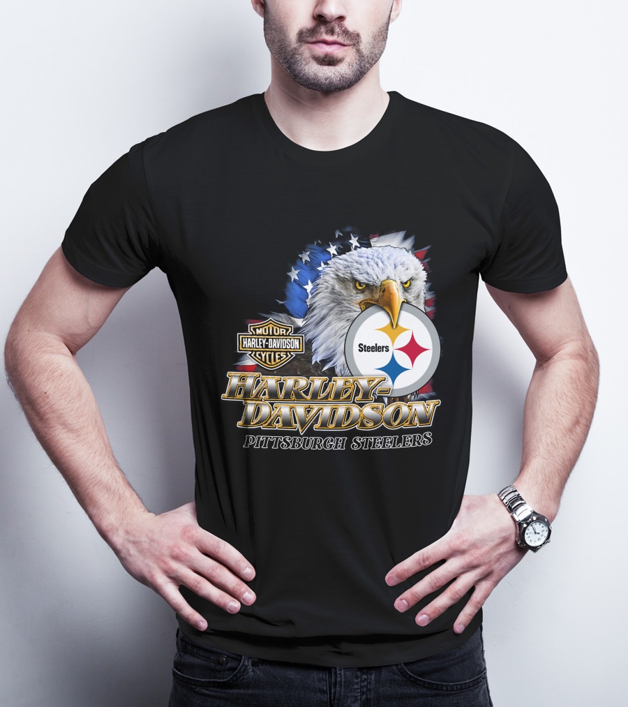 Harley Davidson Pittsburgh Steelers American Eagle T-Shirt