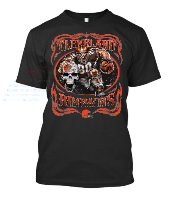 Cleveland Browns Football Player Skull Helmet T-Shirt