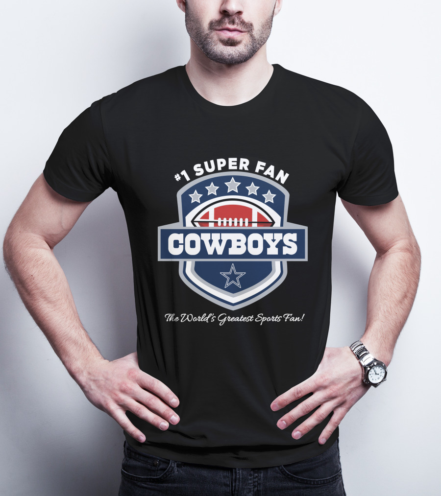 Dallas Cowboys Stars And Football Shield T-Shirt