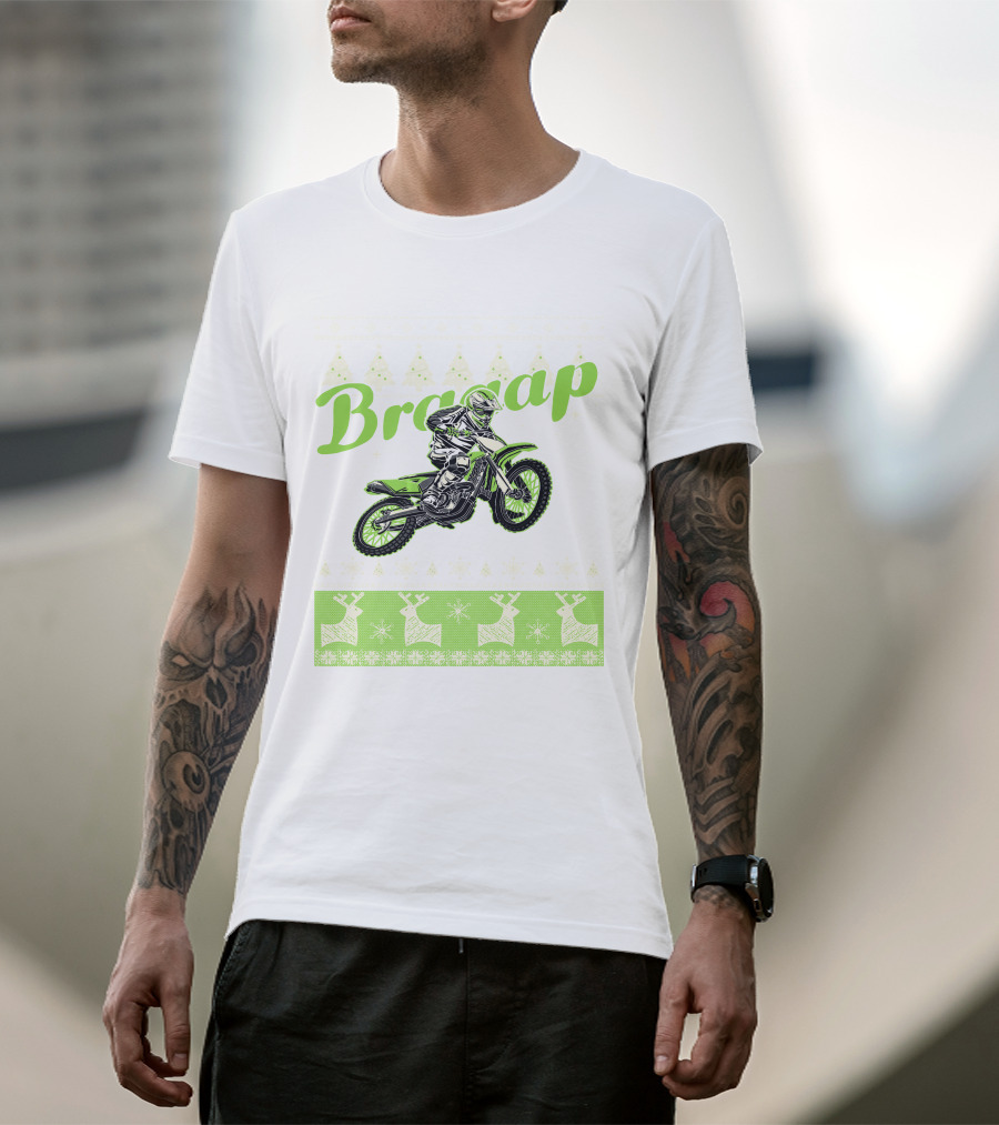 Braap Dirt Bike Motocross Reindeer T-Shirt