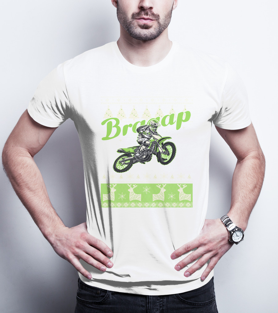 Braap Dirt Bike Motocross Reindeer T-Shirt