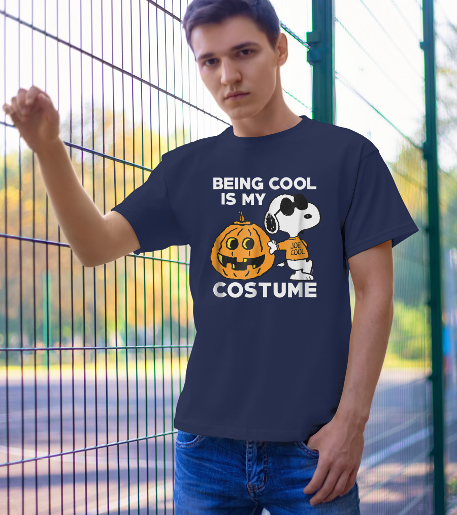 Being Cool Is My Costume Joe Cool Halloween Snoopy Pumpkin T-Shirt