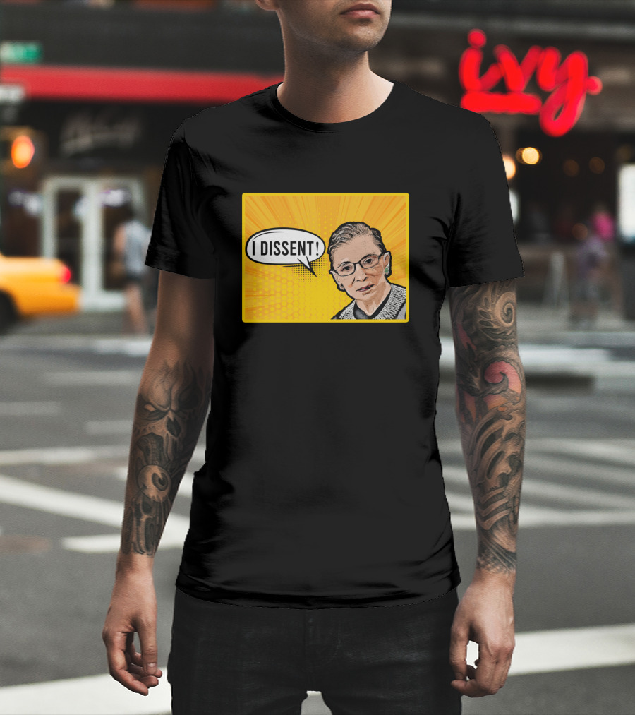 I Dissent Ruth Bader Ginsburg Yellow Pop T-Shirt