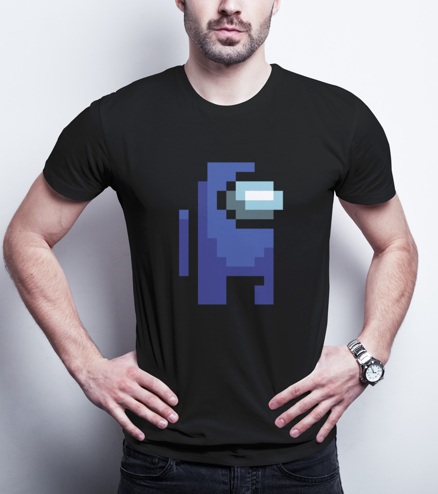 Among Us Blue Crewmate Pixel T-Shirt