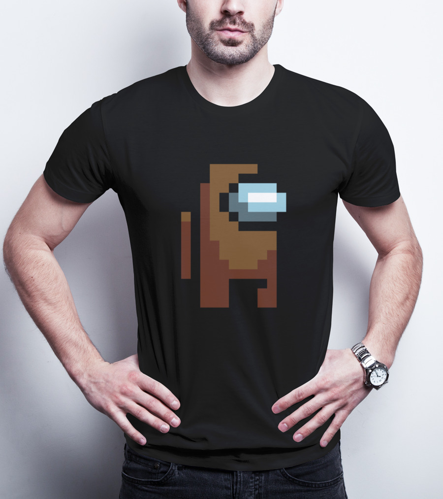 Among Us Crewmate Brown Pixel Character T-Shirt