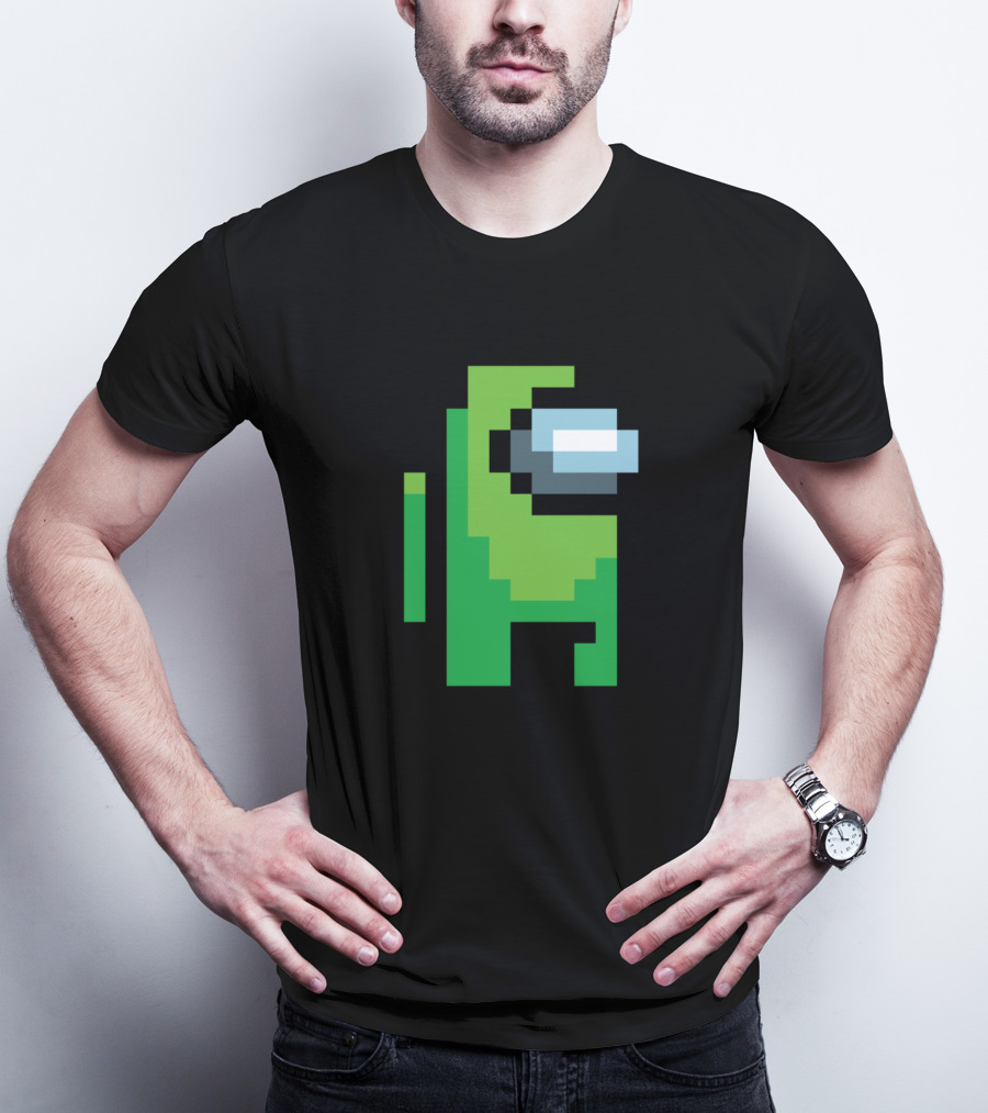 Among Us Lime Crewmate Character Pixel T-Shirt