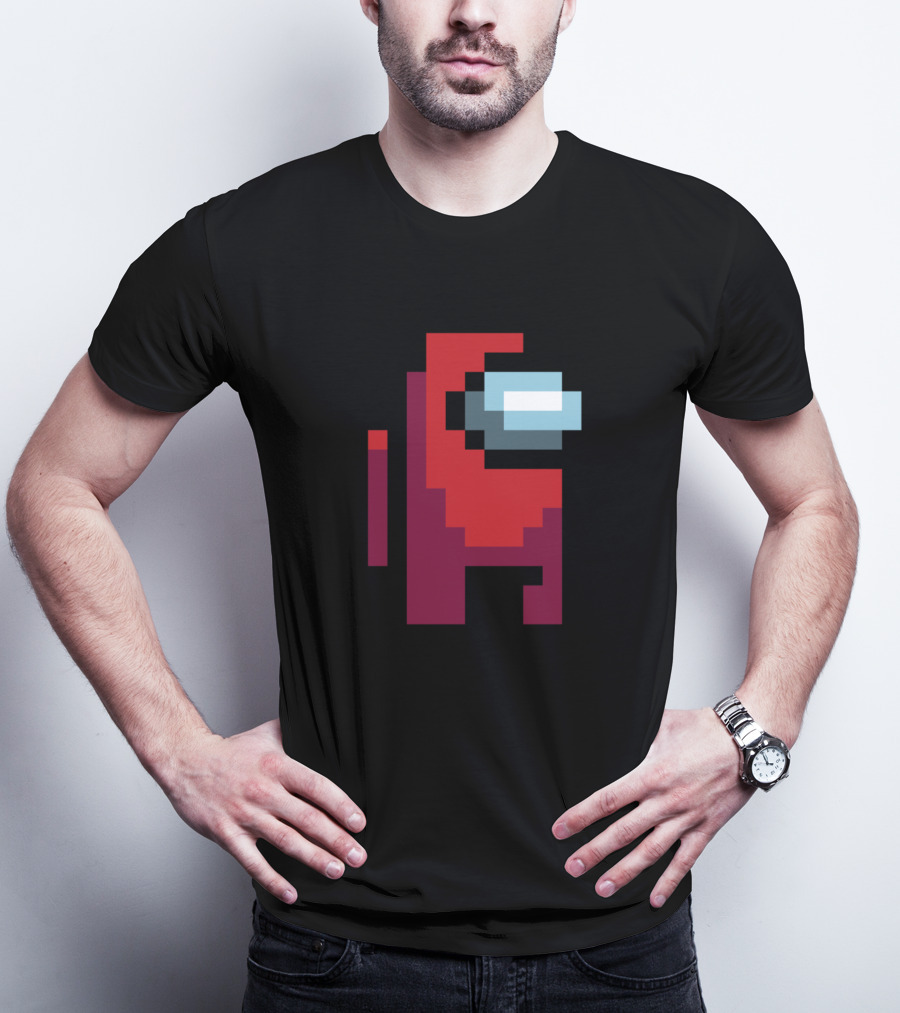 Among Us Red Crewmate Pixel T-Shirt