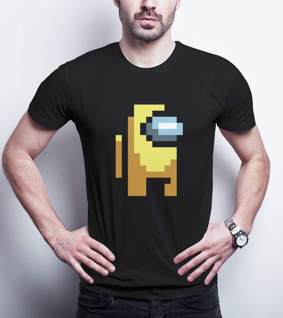 Among Us Yellow Character Pixel Art Crewmate T-Shirt