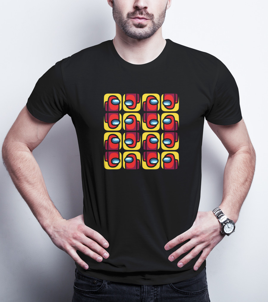 Amoungus Impostor Entre Nosotros Impostor Red Characters Grid T-Shirt
