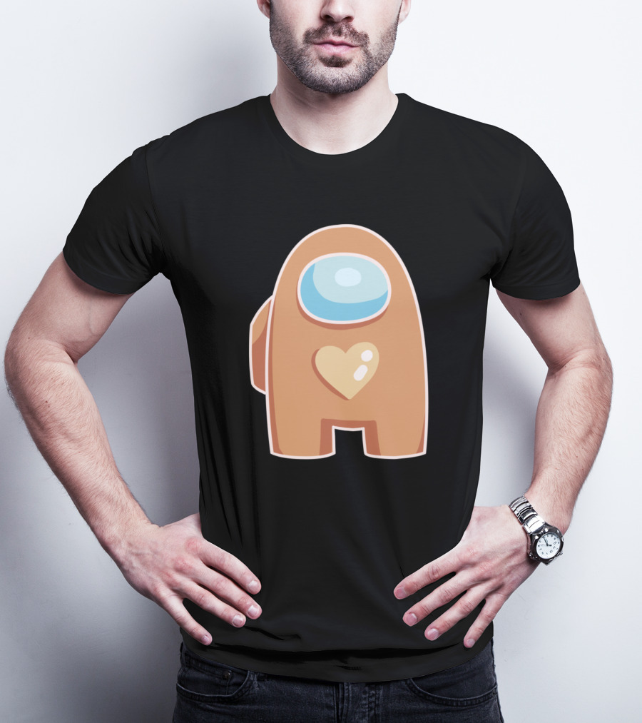Brown Crewmate With Heart Among Us T-Shirt