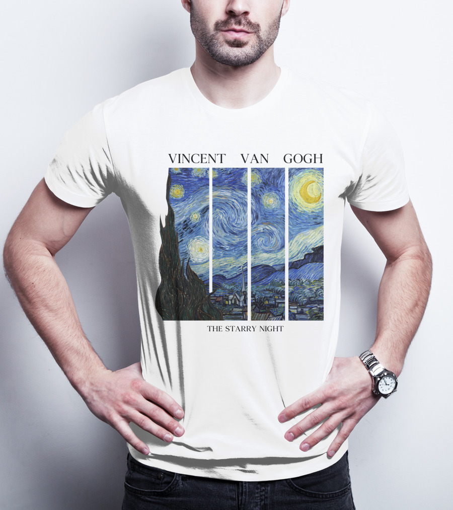 Vincent Van Gogh The Starry Night Quadrant Series T-Shirt