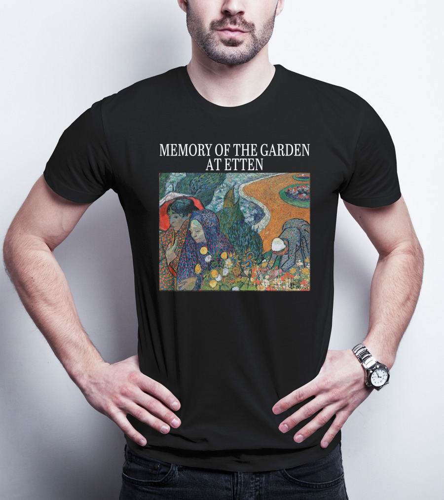 Memory Of The Garden At Etten Vincent Van Gogh Patterned Floral Scene T-Shirt