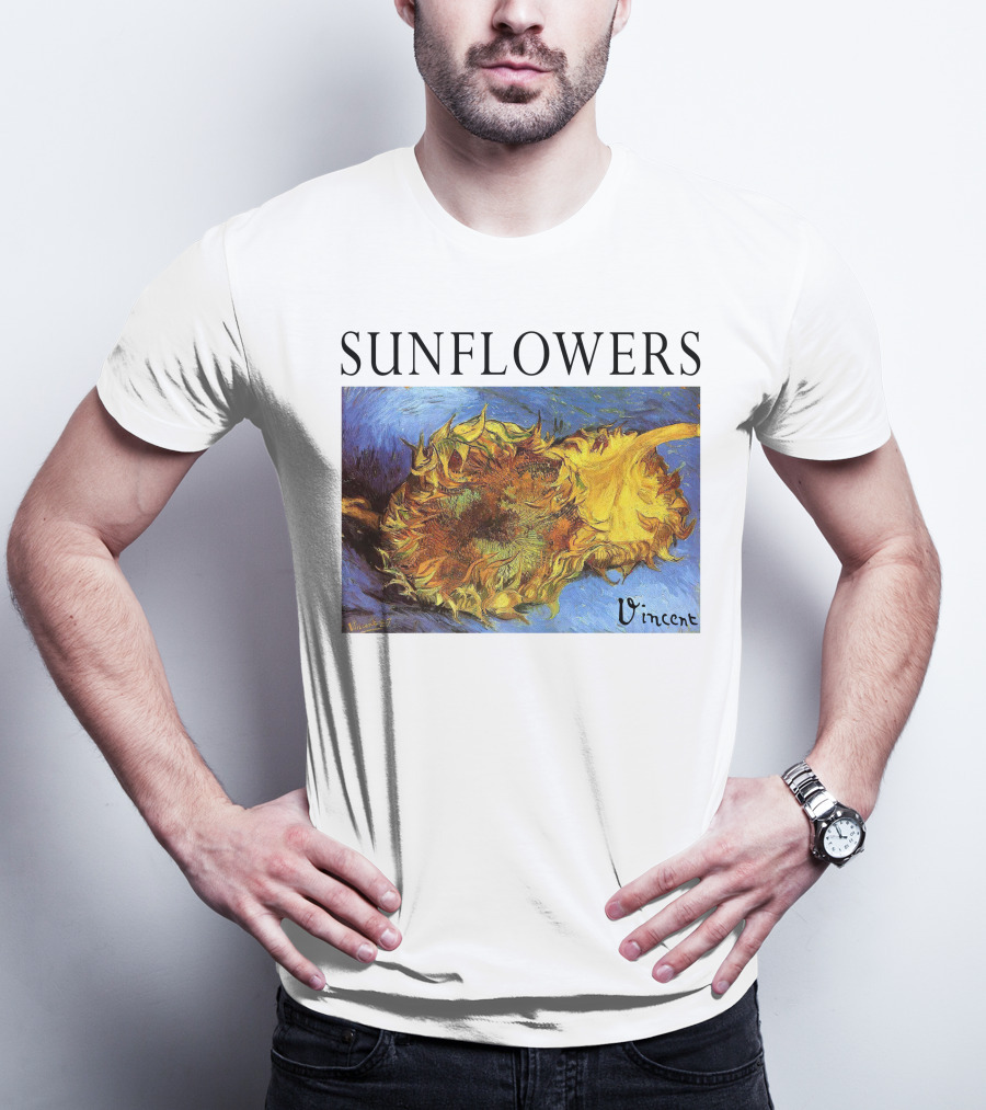 Sunflowers Vincent Van Gogh Painting Vincent Signature T-Shirt