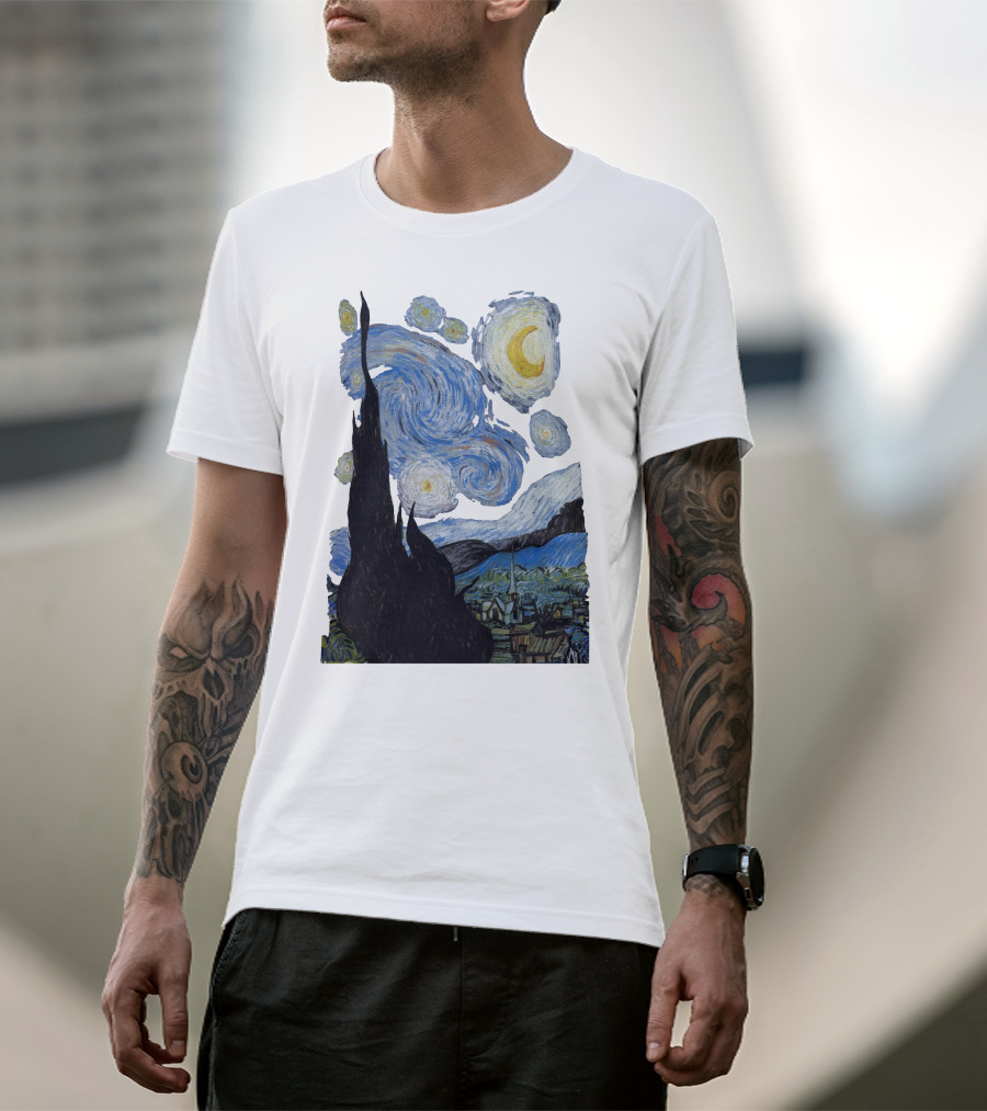 Starry Night Vincent Van Gogh Painting Swirls And Sky T-Shirt