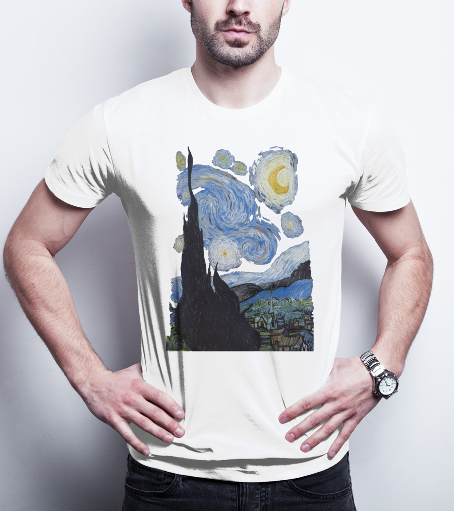Starry Night Vincent Van Gogh Painting Swirls And Sky T-Shirt