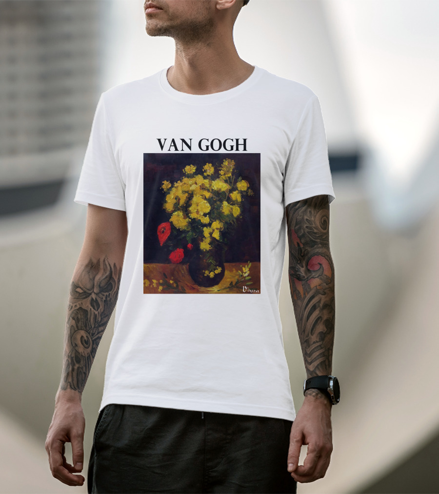 Van Gogh Flowers Red And Yellow Bouquet Vincent T-Shirt