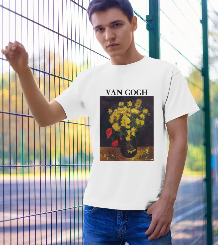 Van Gogh Flowers Red And Yellow Bouquet Vincent T-Shirt