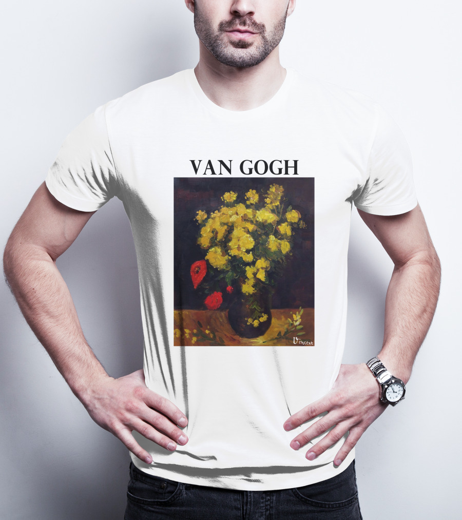 Van Gogh Flowers Red And Yellow Bouquet Vincent T-Shirt