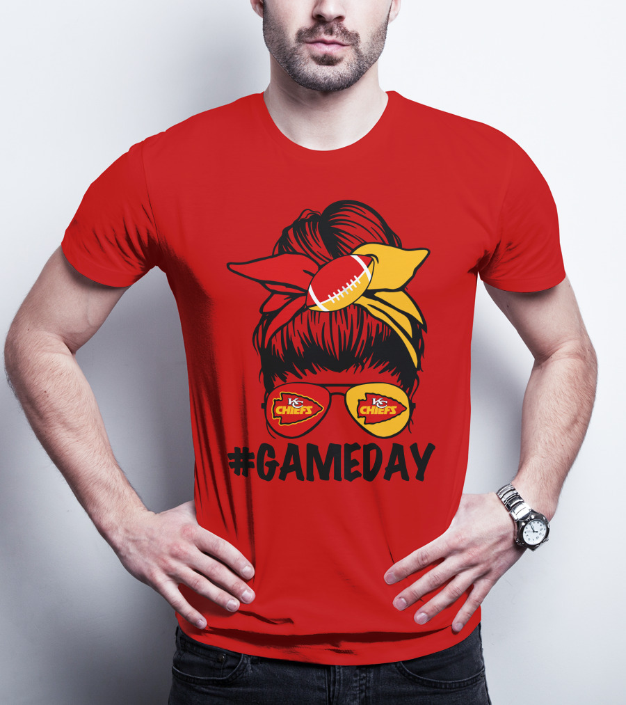 Kansas City Chiefs Game Day Eyewear And Headscarf Style Football Fan Accessory T-Shirt