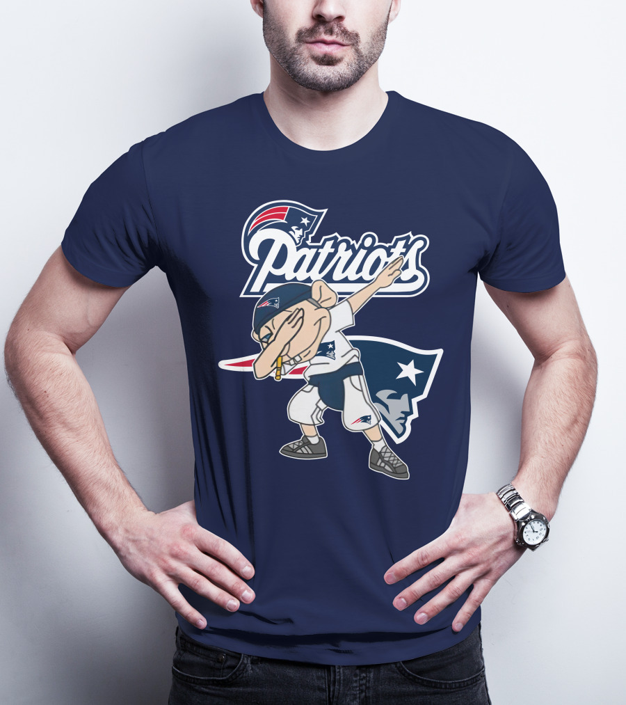 Patriots Dab Logo With Mascot And New England Patriot T-Shirt