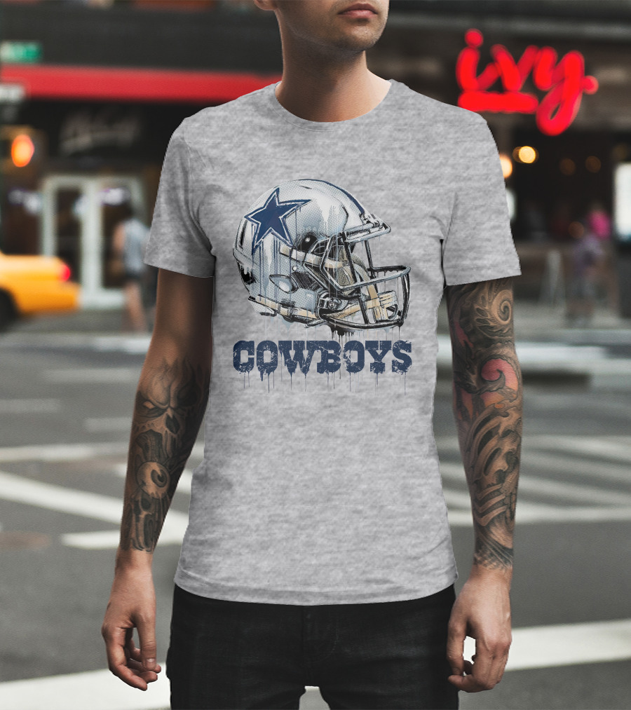 Cowboys Helmet Dripping Star T-Shirt