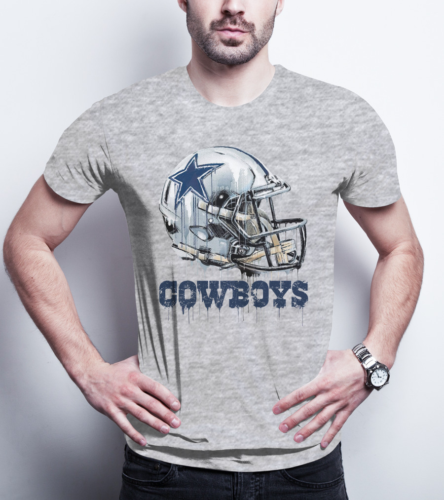 Cowboys Helmet Dripping Star T-Shirt