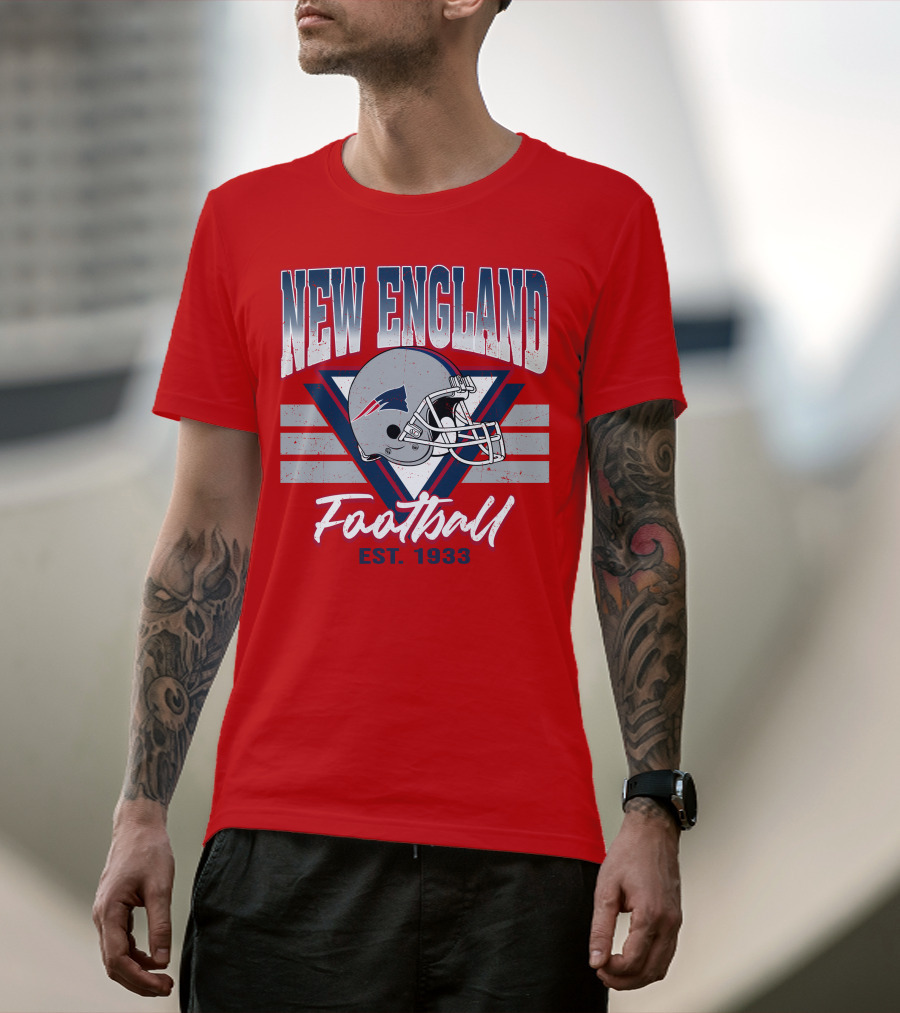 New England Patriots Football Helmet Est. 1933 T-Shirt